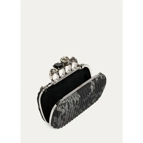 Alexander McQueen Embroidered Leather Skull Clutch