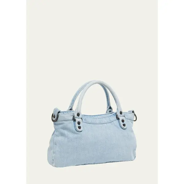 Balenciaga Le City Denim Top-handle Bag - Light Blue