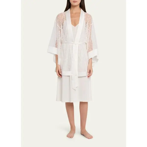 Kiki De Montparnasse Petite Fleur Sheer Lace Kimono Robe