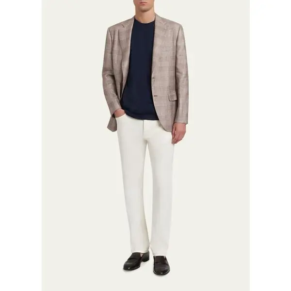 Brioni Linen, Cashmere And Silk Plaid Sport Coat
