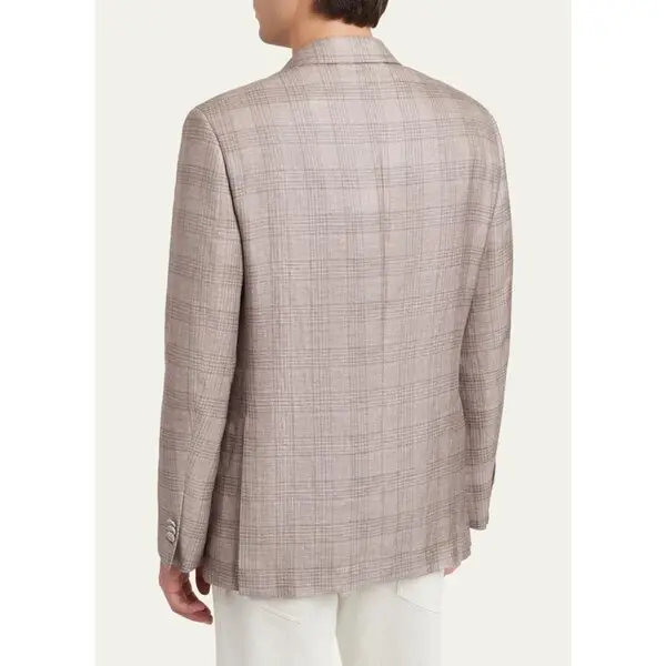 Brioni Linen, Cashmere And Silk Plaid Sport Coat
