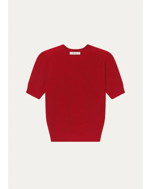 FRAME The Gathered Honeycomb Cashmere Sweater