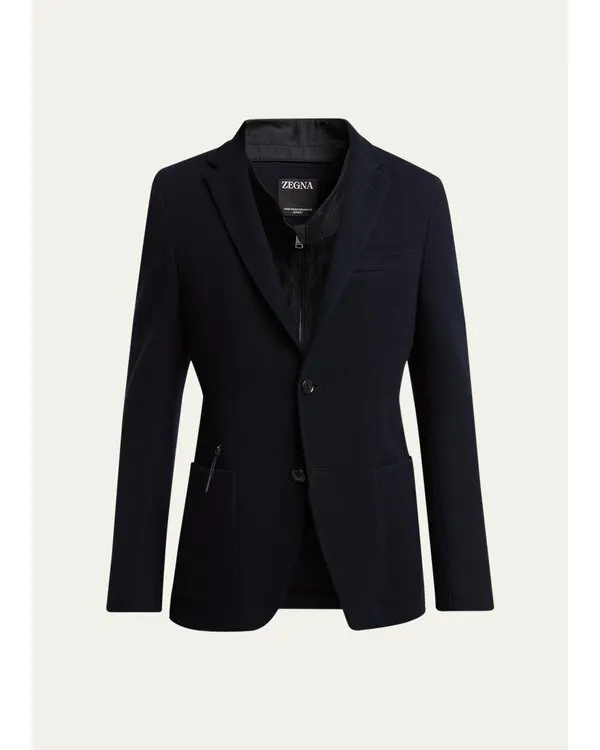 Zegna High Performance Jersey Wool And Cotton Jacket
