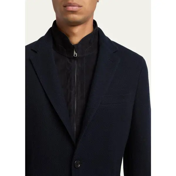 Zegna High Performance Jersey Wool And Cotton Jacket