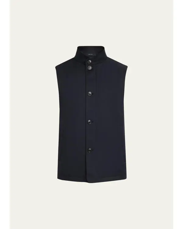 Zegna Motorin Stand Collar Button-front Vest