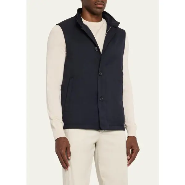Zegna Motorin Stand Collar Button-front Vest