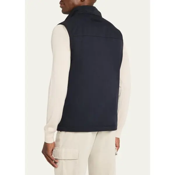 Zegna Motorin Stand Collar Button-front Vest