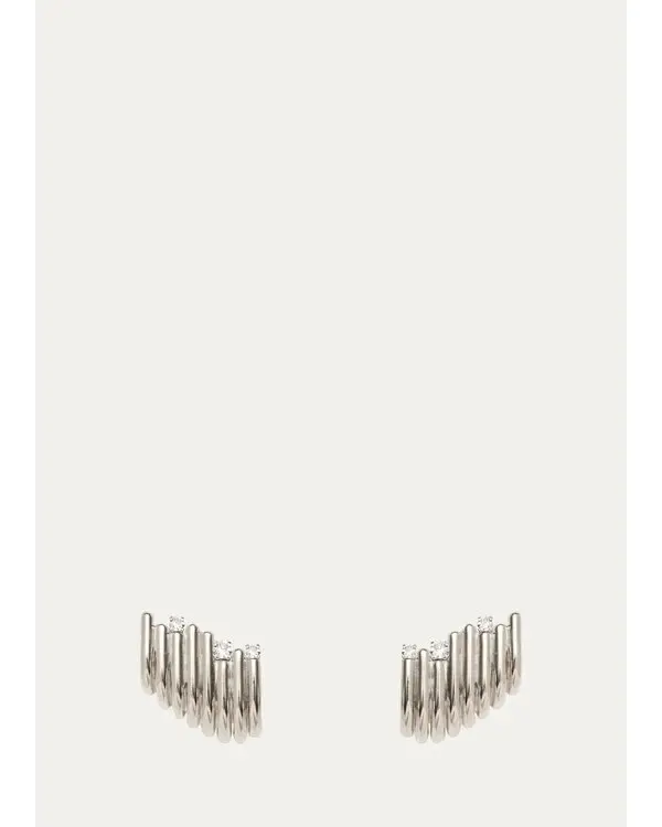 Lady Grey Crystal Strata Earrings - Silver