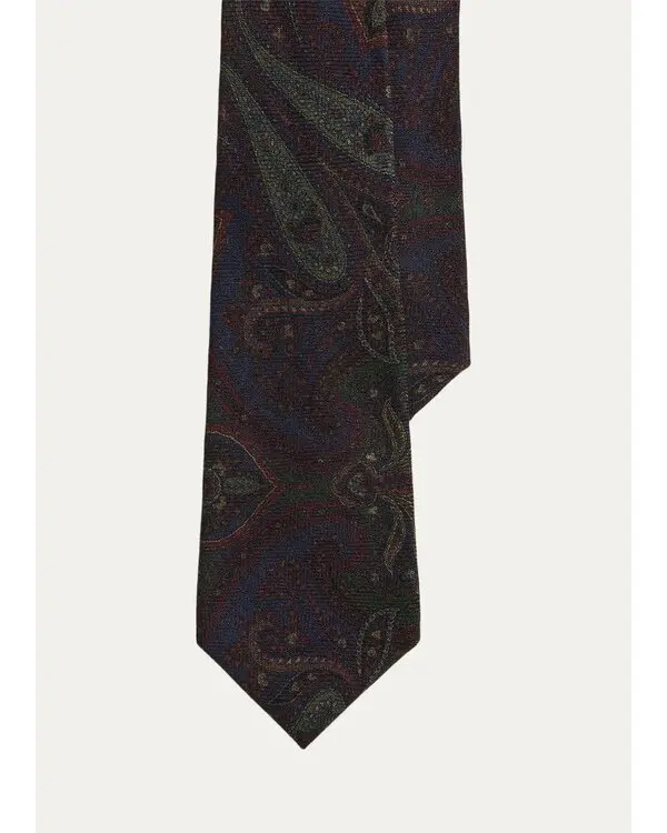 Ralph Lauren Purple Label Paisley Wool-silk Tie - Navy Multi
