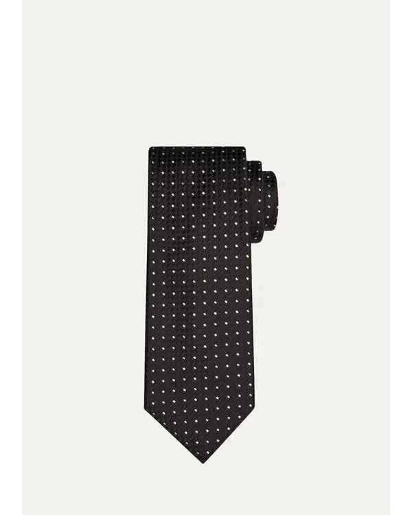 TOM FORD Micro-jacquard Silk Tie - Black