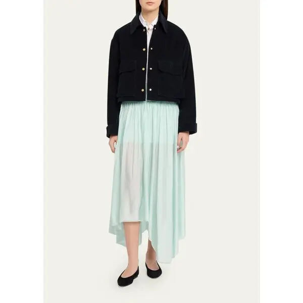 Maria Mcmanus Cropped Snap-front Velvet Jacket