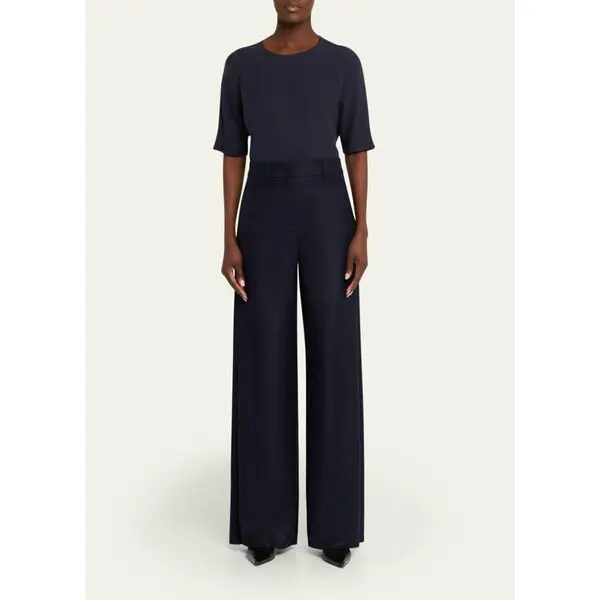 Giorgio Armani Flanella Cashmere Wide-leg Pants