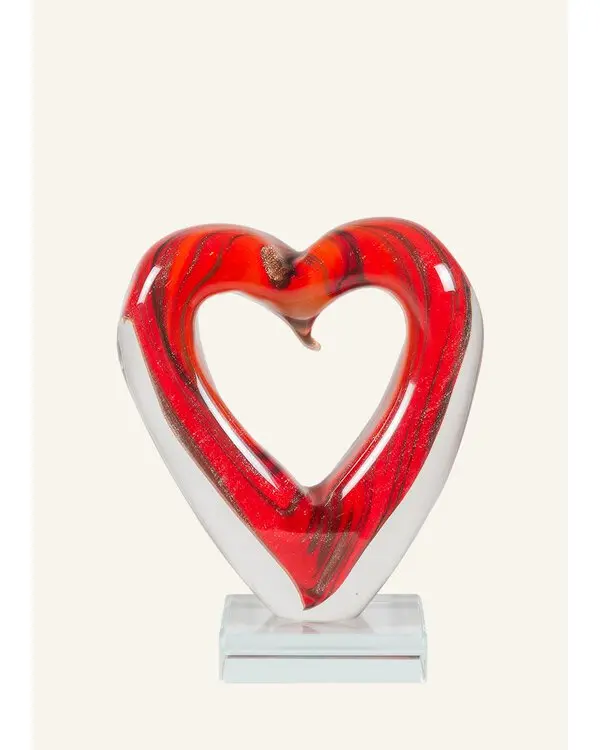 DALE TIFFANY Rossa Heart Art Glass Sculpture