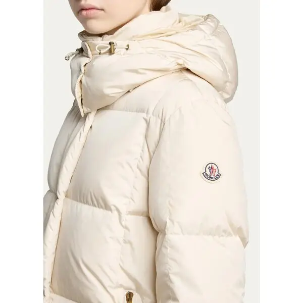 Moncler Litte Square-quilted Hooded Long Down Jacket