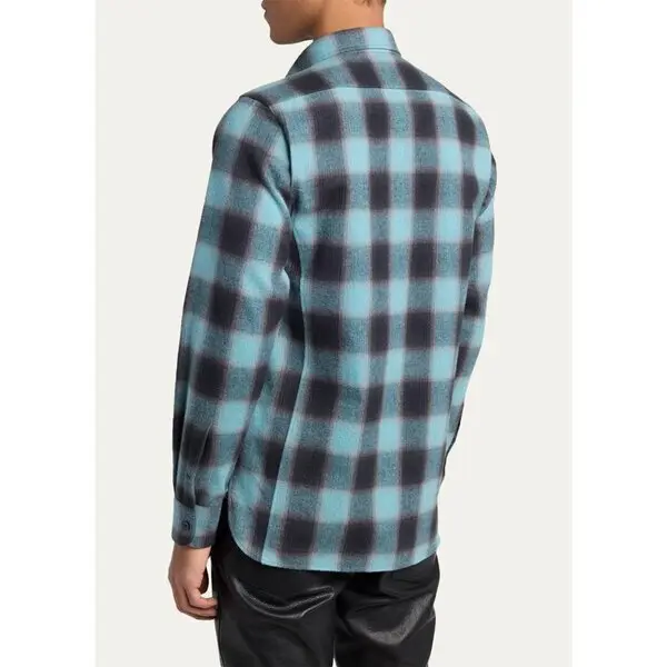 TOM FORD Brushed Flannel Check Button-down Shirt