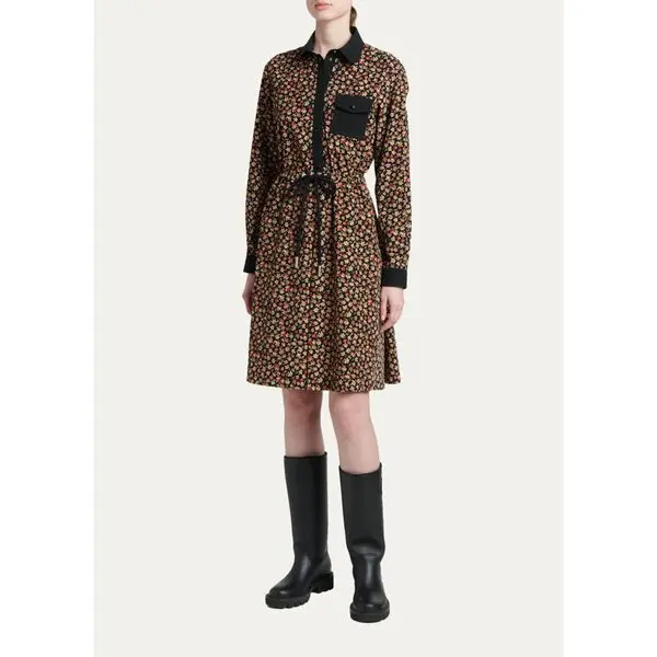 Moncler Floral Printed Corduroy Dress