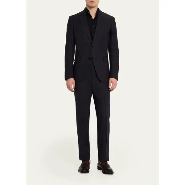 Zegna Linen Single-breasted Two-piece Suit