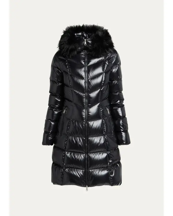 Moncler Fulmarusse Hooded Down Jacket With Faux Fur Trim
