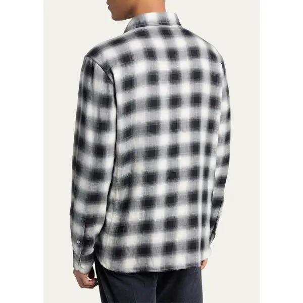 TOM FORD Cotton And Cashmere Check Snap-front Western Shirt