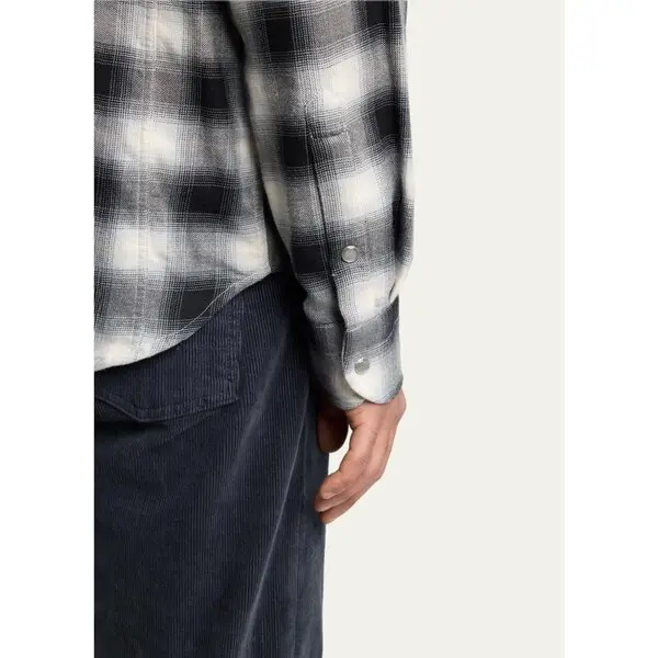 TOM FORD Cotton And Cashmere Check Snap-front Western Shirt