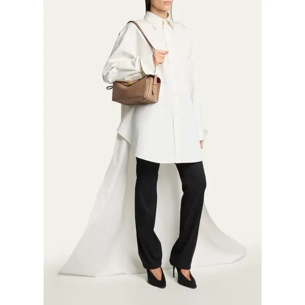 Balenciaga Le 7 Medium Leather Shoulder Bag - Biscuit