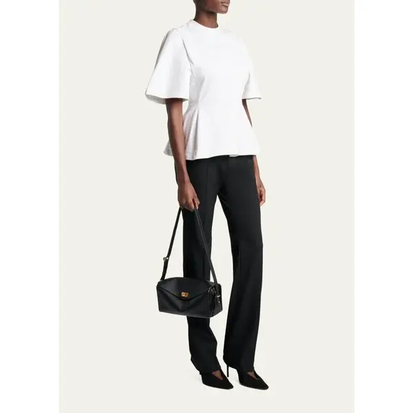 Balenciaga Le 7 Medium Leather Shoulder Bag - Biscuit
