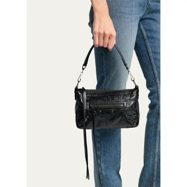 Balenciaga Le City Moto Mini Leather Shoulder Bag