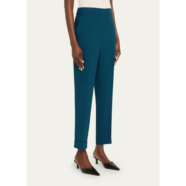 Akris Chris Cool Wool Tapered-leg Ankle Pants