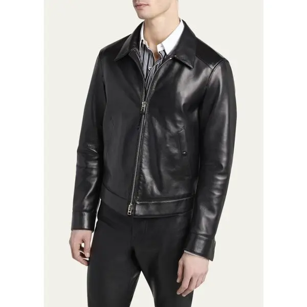 TOM FORD Full-zip Grained Leather Jacket