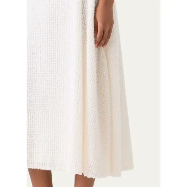 Akris Fringe Techno Grid A-line Midi Skirt