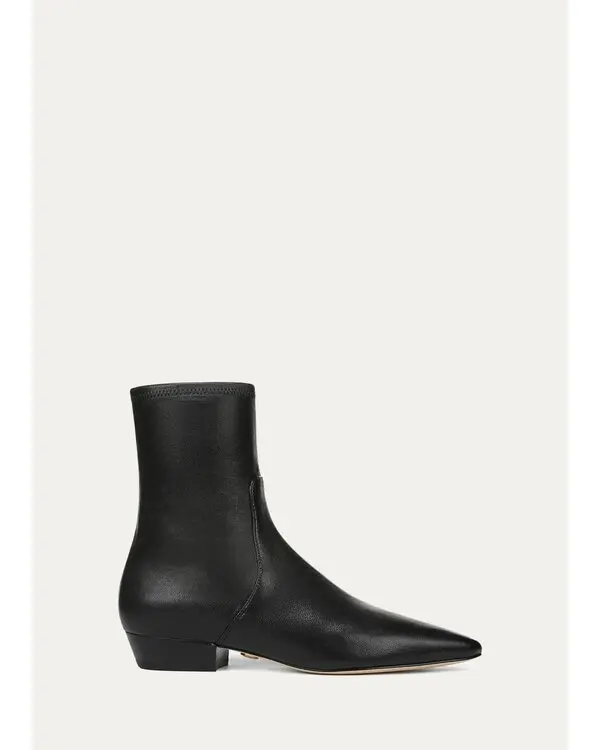 Veronica Beard Glinda Leather Ankle Boots - Black