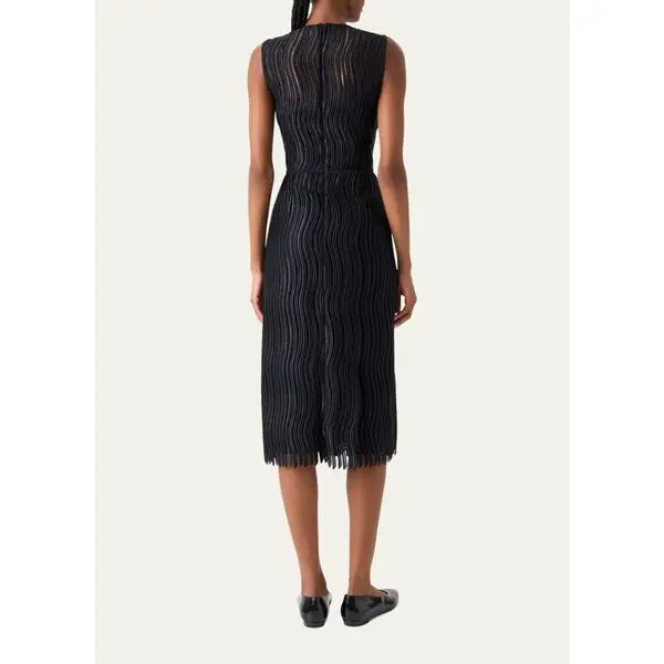 Akris Techno Wave Guipure Sheath Midi Dress