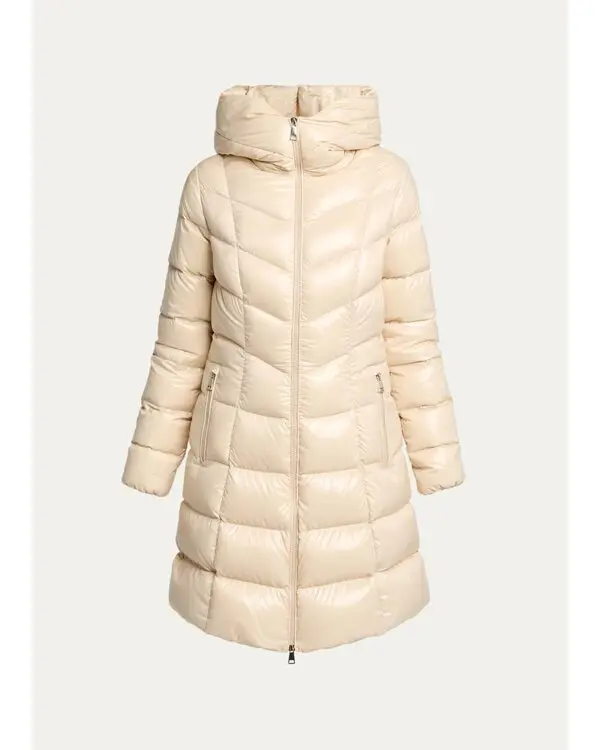 Moncler Marusse Hooded Mid-length Down Jacket