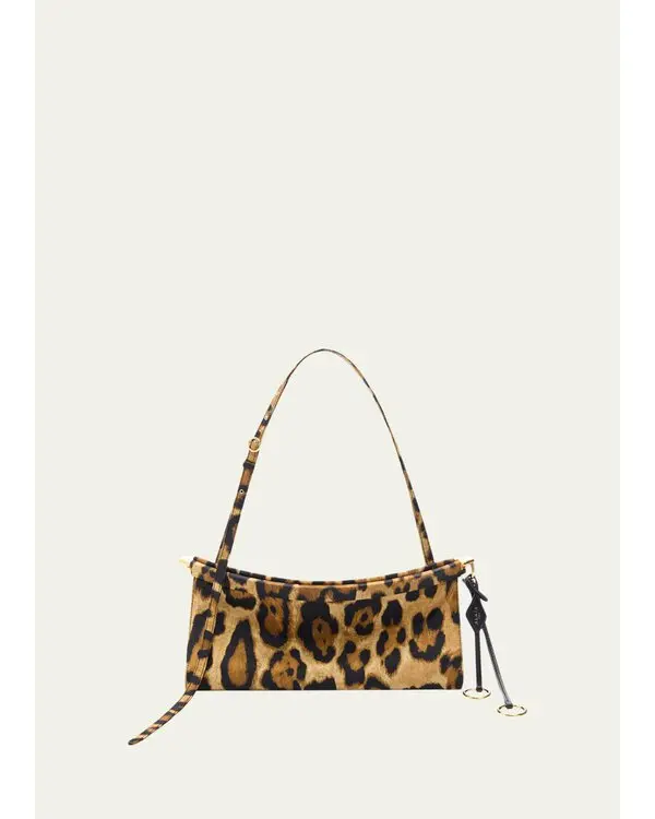 Alaïa Le Click Medium Leopard-print Shoulder Bag - Noir/caramel