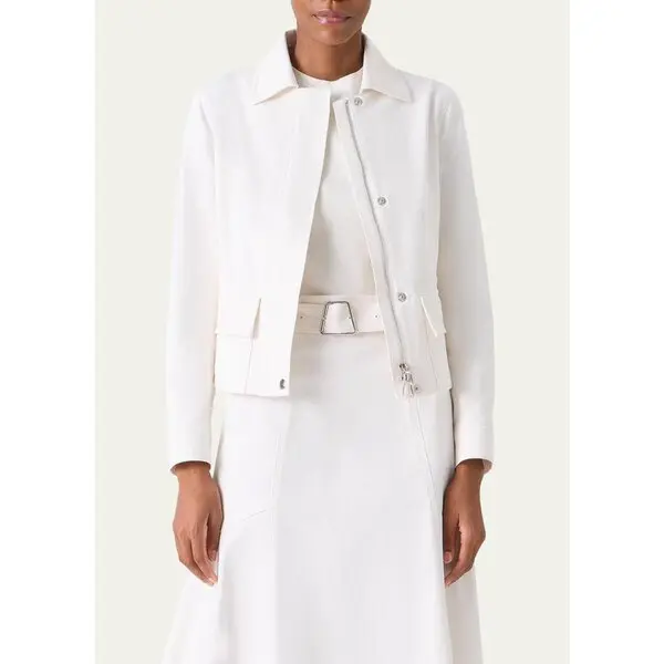 Akris Hugh Stretch Denim Zip Jacket
