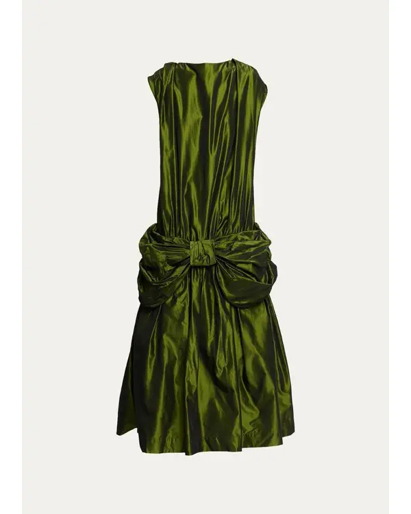 Simone Rocha Taffeta Bow Cascade Egg Maxi Dress