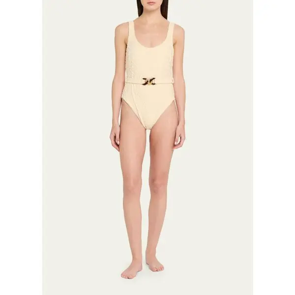 Zimmermann Indra Textured Scoop One-piece Swimsuit