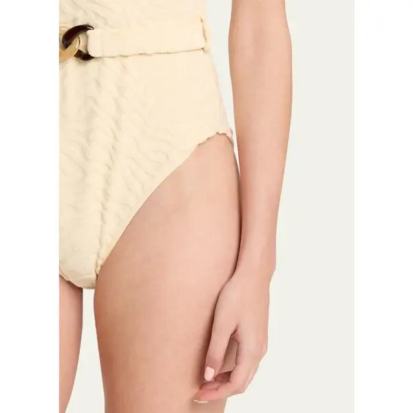 Zimmermann Indra Textured Scoop One-piece Swimsuit