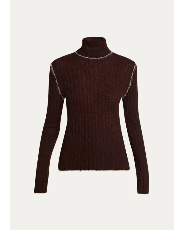 Moncler Wool-blend Fringed Turtleneck Sweater
