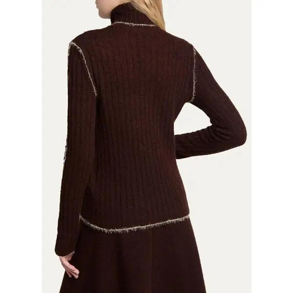 Moncler Wool-blend Fringed Turtleneck Sweater
