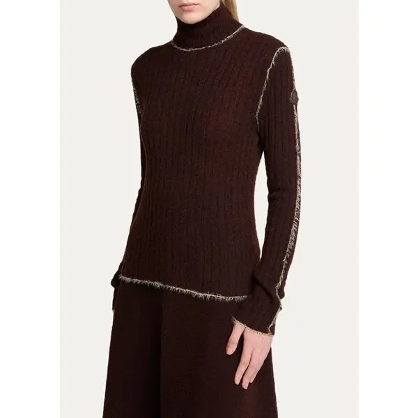 Moncler Wool-blend Fringed Turtleneck Sweater