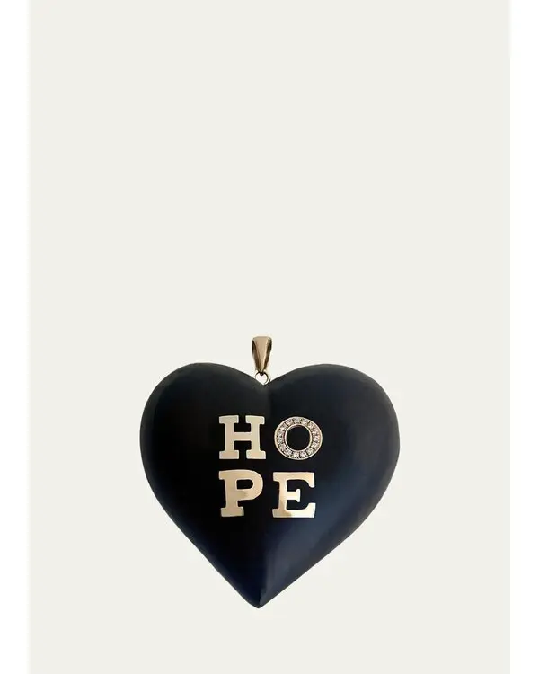 HAUTE VICTOIRE Hope Ebony And Diamond Pendant - Gold