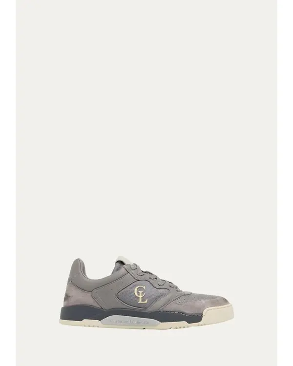 CHRISTIAN LOUBOUTIN Bsktball 1 Retro Mesh & Leather Sneakers