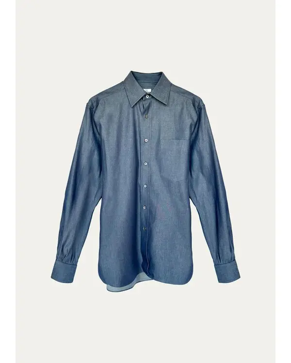 SEBLINE Cotton Poplin New Work Button-down Shirt - Denim