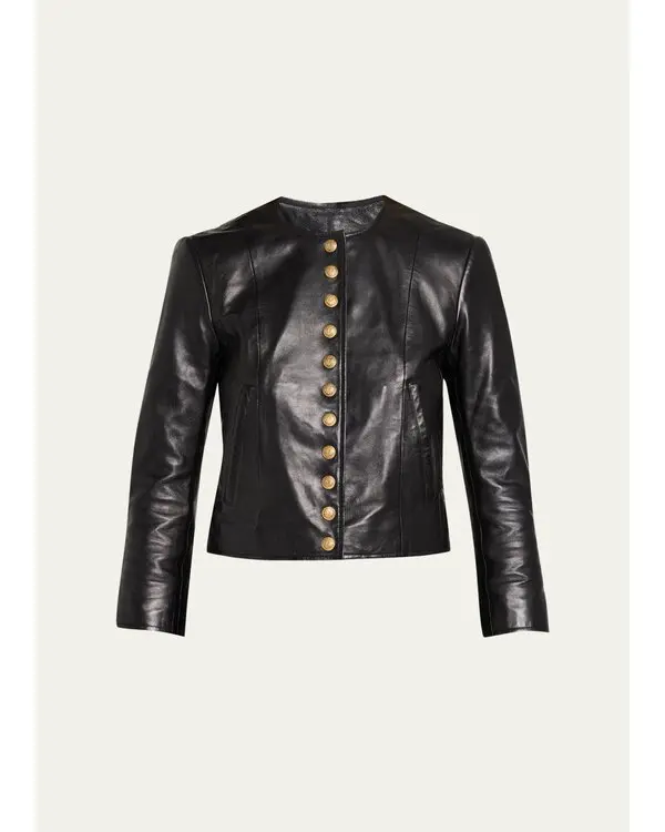 R13 Front-snap Leather Jacket