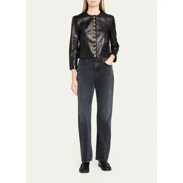 R13 Front-snap Leather Jacket