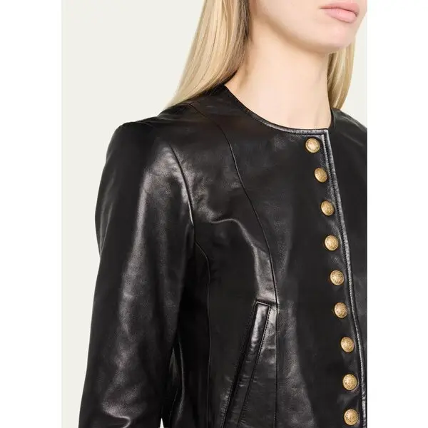 R13 Front-snap Leather Jacket