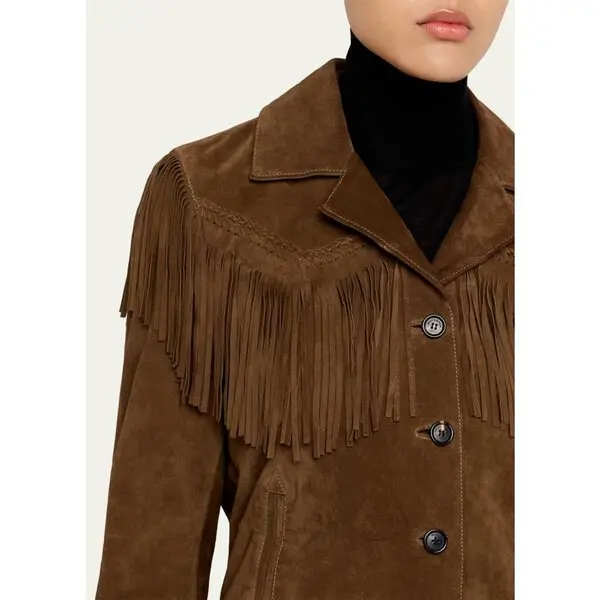 NILI LOTAN Eloi Fringed Suede Jacket