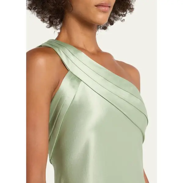 Retrofete Sirocco Asymmetric Satin Maxi Dress