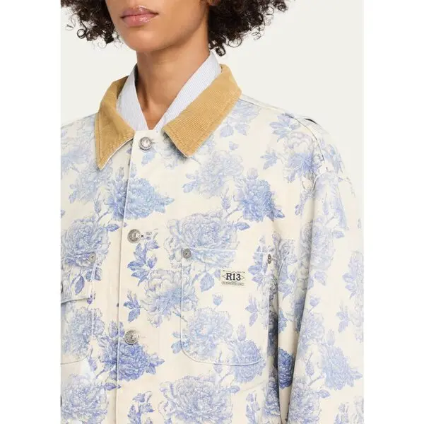R13 Corduroy-collar Toile Cotton Chore Jacket